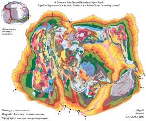 Earth Tectonic Maps | world maps with constant-scale natural boundaries