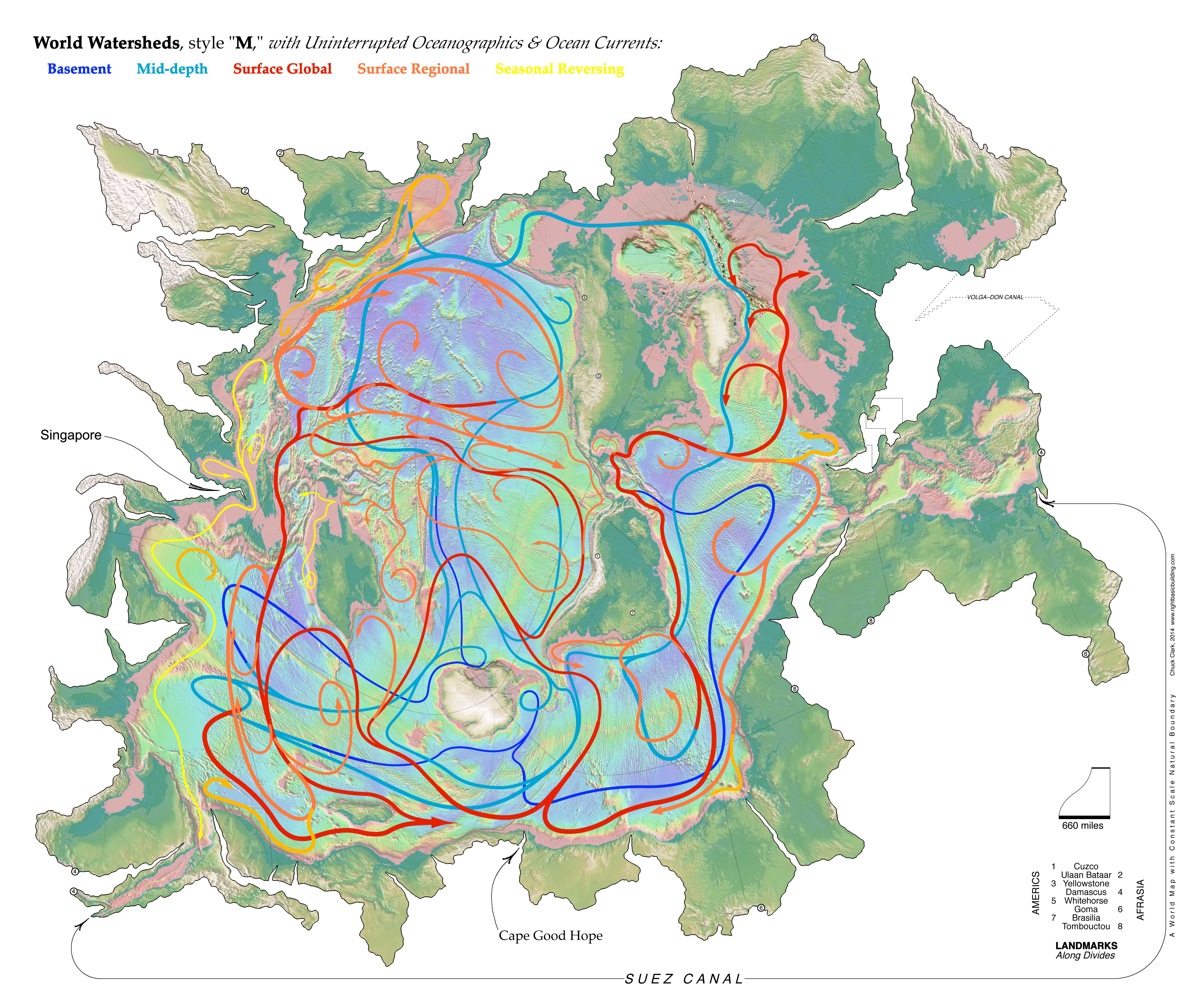 Earth Maps | world maps with constant-scale natural boundaries